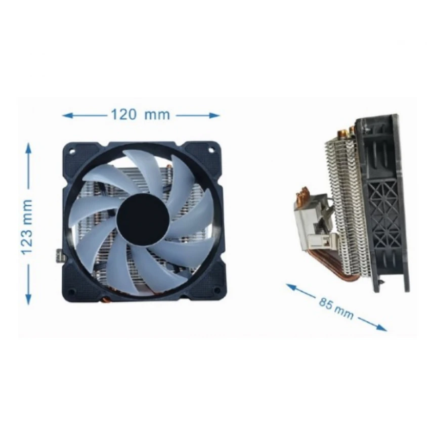 CPU-HURACAN-ARGB-X140 Gembird UNI kuler 100W 120mm.Fan +/-1600rpm 26dBa LGA 775/115x/1200/AMD