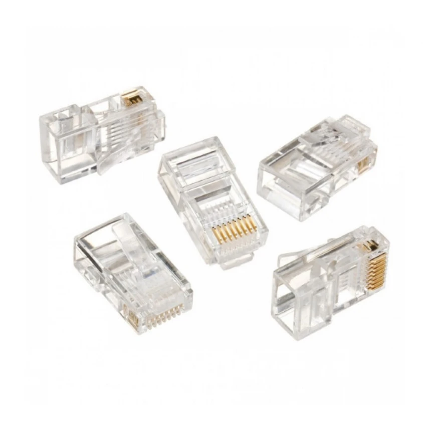 LC-8P8C-001/10 Modular plug RJ45 8P8C 30u CAT5 gold plated, 10 u pakovanju / CENA PO PAKOVANJU