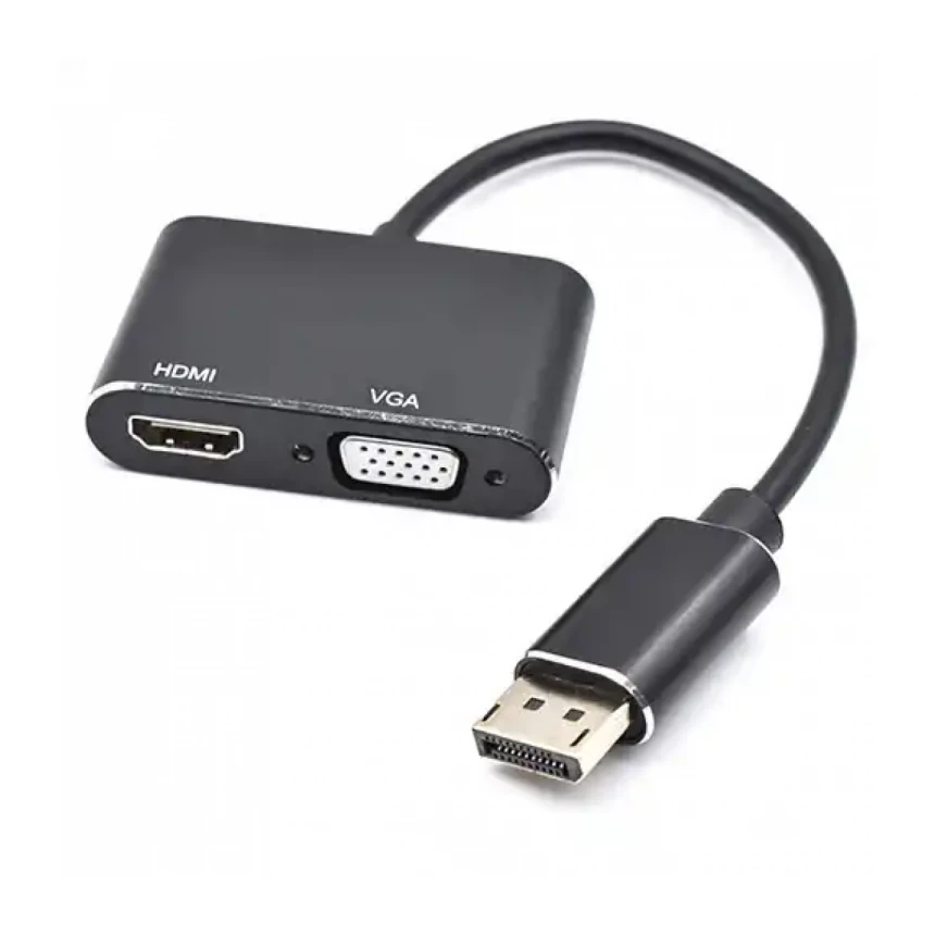 Adapter konverter Displayport - HDMI/VGA 1080p Kettz DP2HV-K12