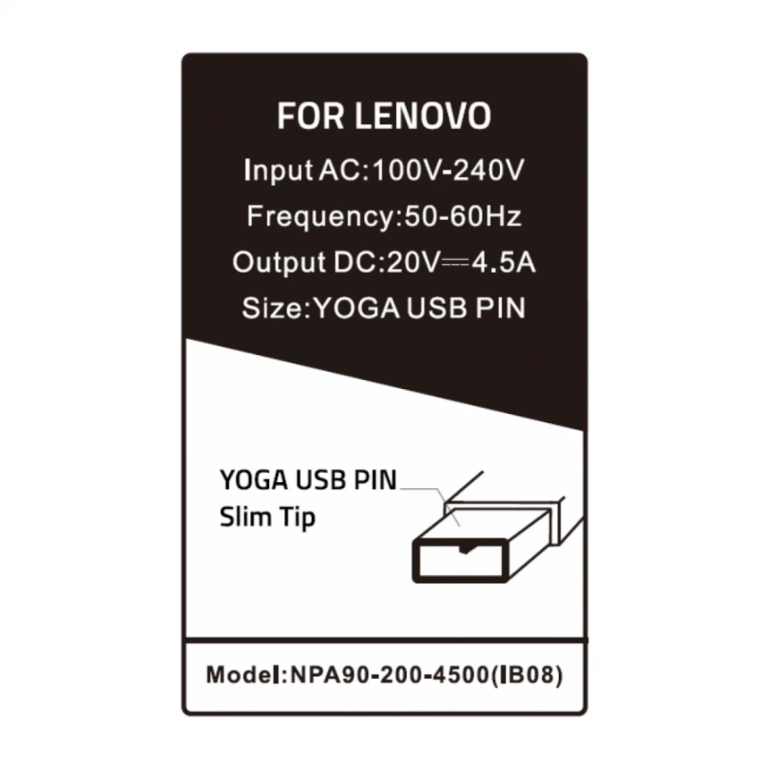 NPA90-200-4500 (IB08) ** Gembird punjac za laptop 90W-20V-4.5A, USB Yellow PIN (1122)