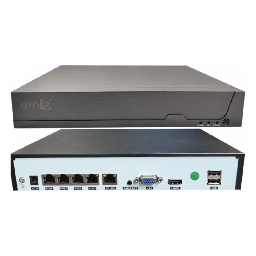 CAM-IP5MP-POEKITXM4W GMB kamera 5 mpix set full color IP 4 kamere POE NVR app xmeye sa mikrofonom