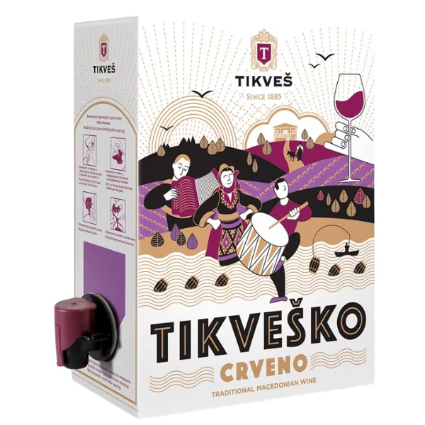 Vino Tikveško Crveno Beg in Box 3l