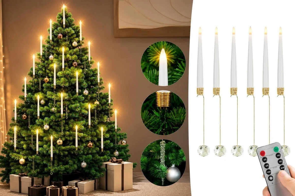 ZenGlow bezplamene LED trepereće sveće, 6 komada    + Daljinski upravljač