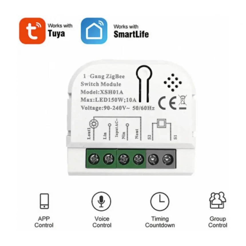 SMART-1GANG Tuya Wifi DIY Self-locking daljinski upravljac Smart Switch relejni modul DC 5V/7-32V AC