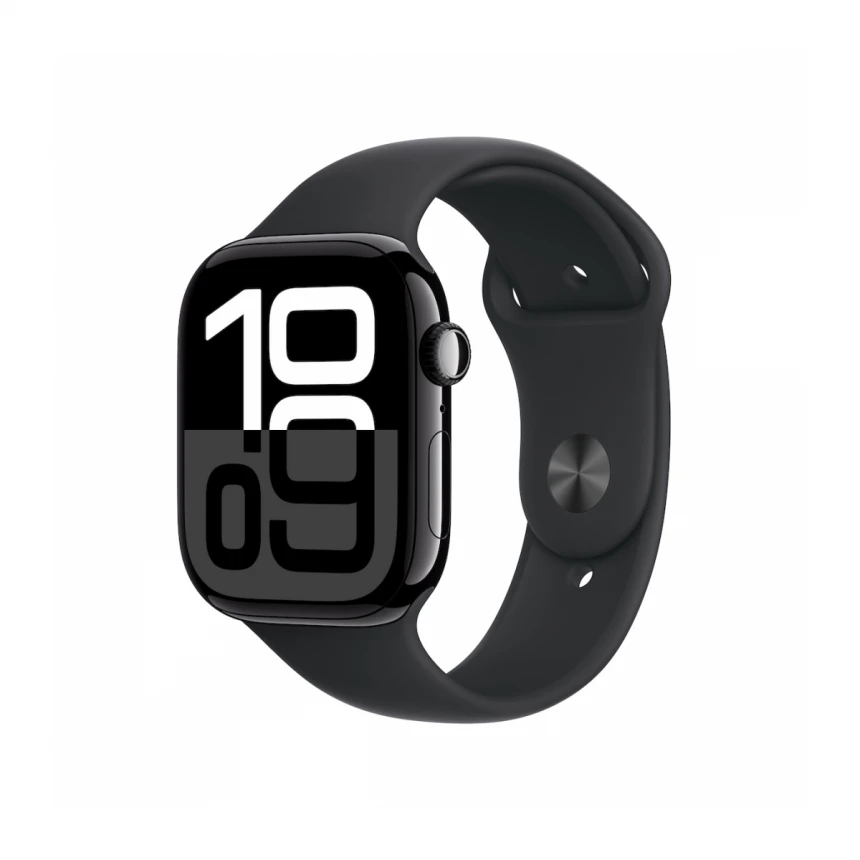 Apple Watch Series 10 GPS 46mm Jet Black Aluminium Case with Black Sport Band - S/M
