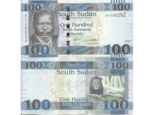 SOUTH SUDAN Južni Sudan 100 Pounds 2019. UNC