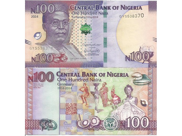 NIGERIA 100 Naira 2024 UNC P-41 Jubilarna