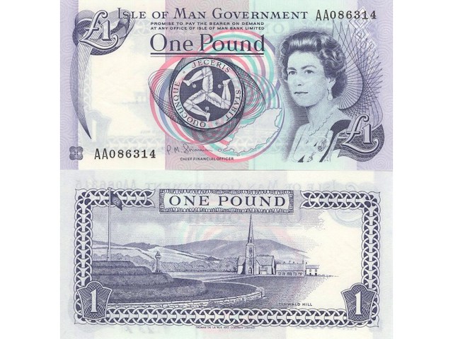 ISLE OF MAN Ostrvo čoveka 1 Pound 2009 UNC, P-40