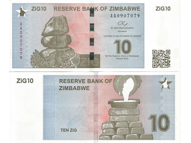 Zimbabwe 10 ZiG 2024. UNC