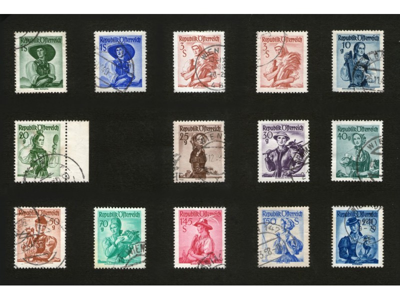 Austrija, narodne nošnje, 1948-1959. god, 14 poništenih