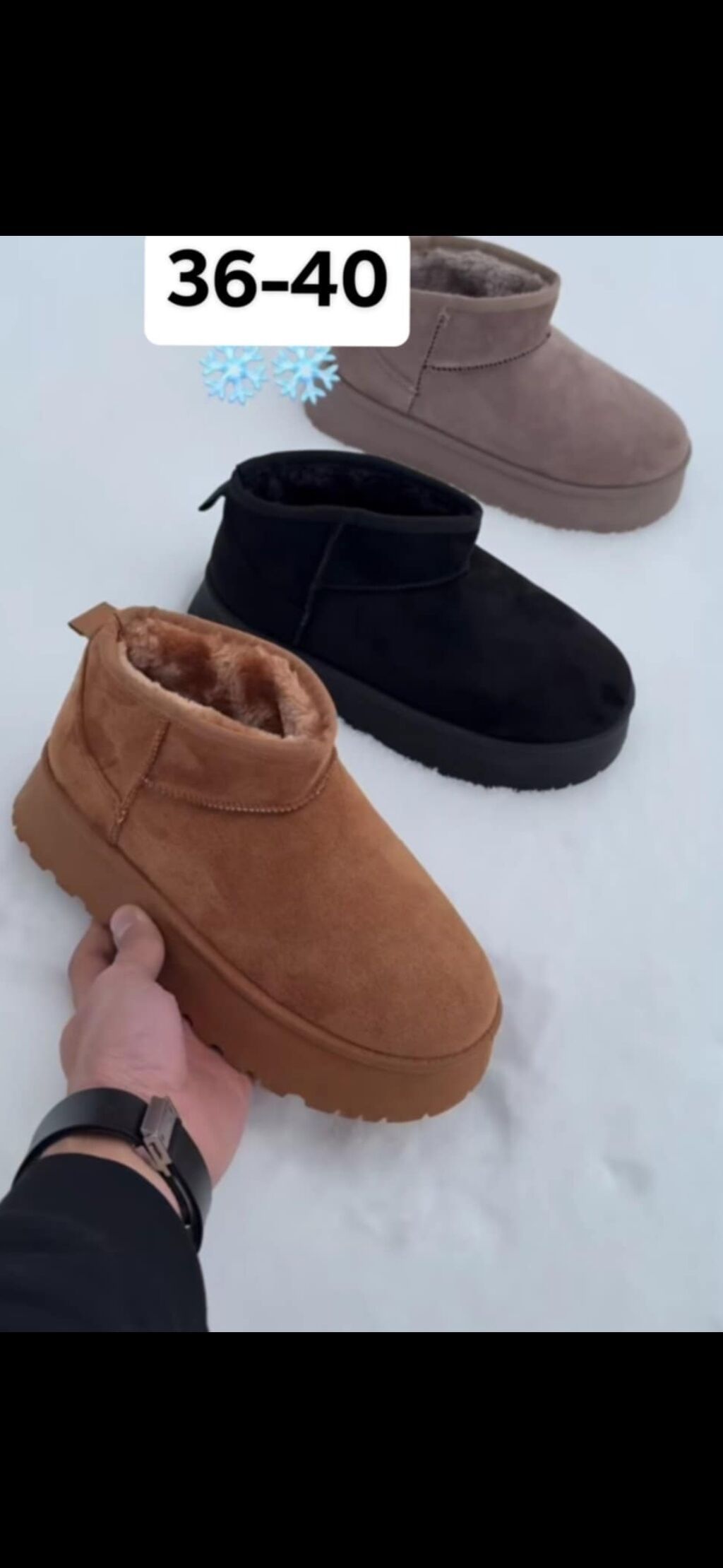 Zimske ženske čizme/gležnjače sa toplom postavom - Brojevi: 36–40