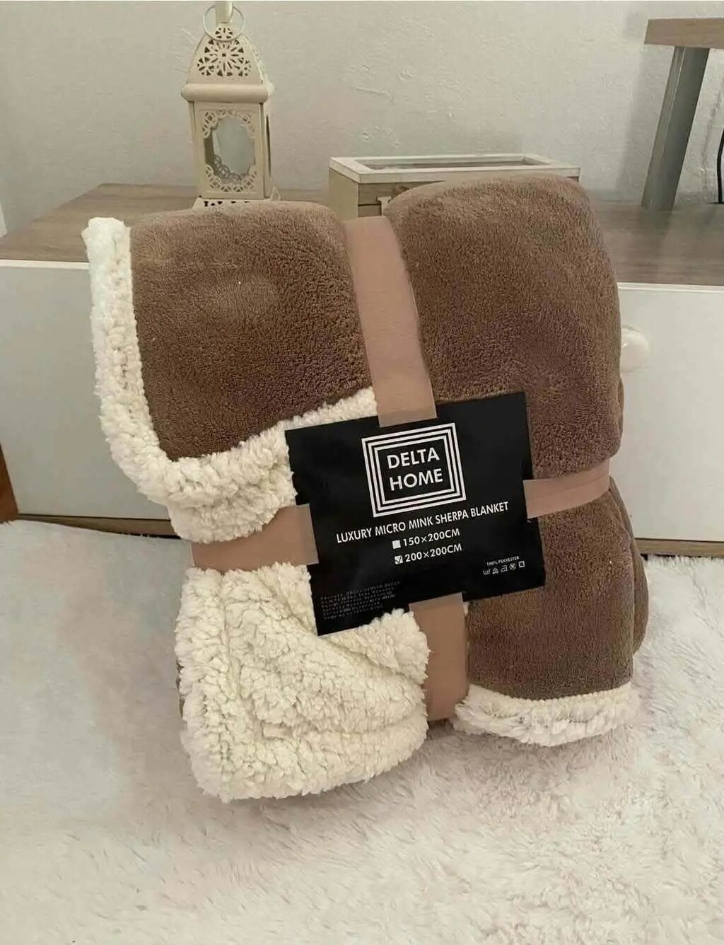 DELTA HOME Luxury Micro Mink Sherpa ćebe - Dvostrano: jedna strana