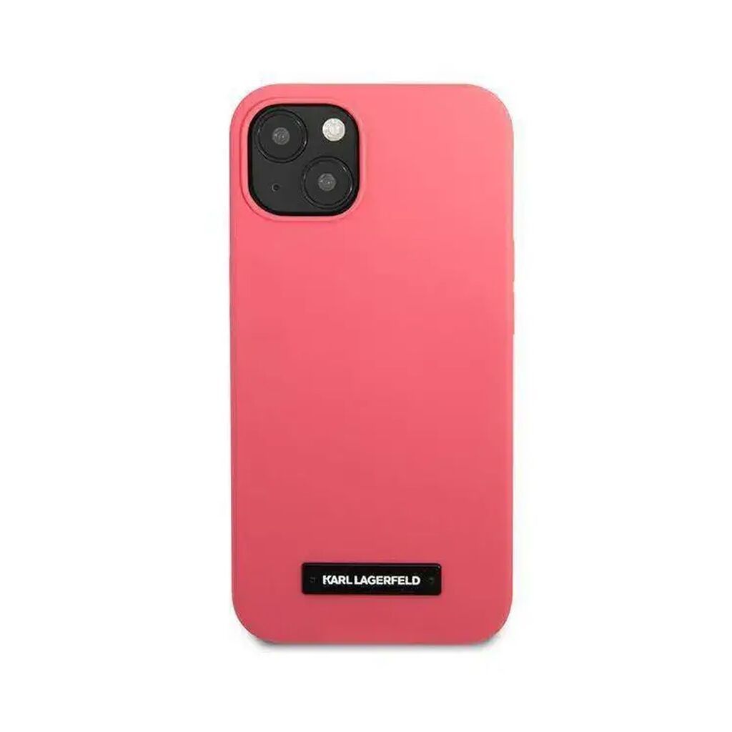 Karl Lagerfeld Hc Silicone Plaque case for iPhone 13 6.1, in pink