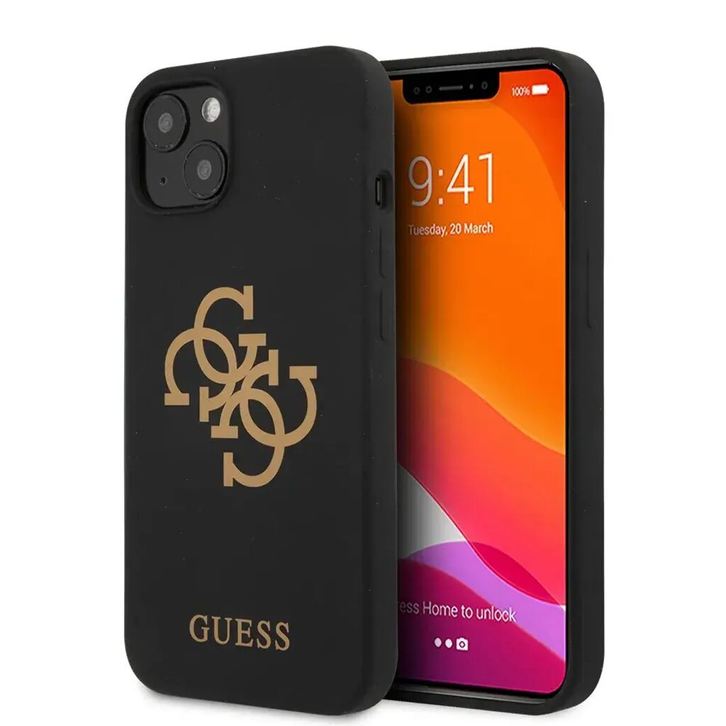 Maska Guess Hc Silicone za iPhone 13 6.1 crna (GUHCP13MLS4GGBK). Uz