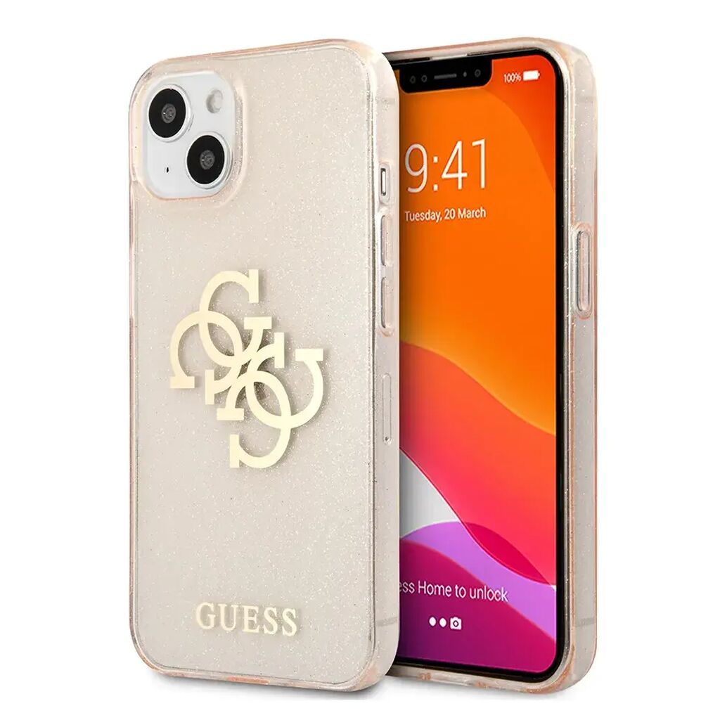 Maska Guess Hc Glitter Big za iPhone 13 6.1 zlatna