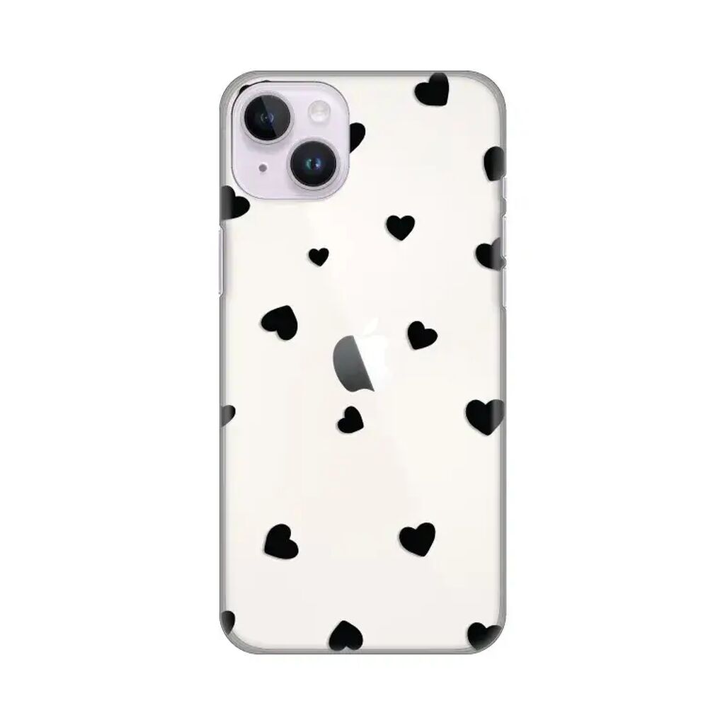 Silicone print skin case for iPhone 14 Plus 6.7 Hearts. The store