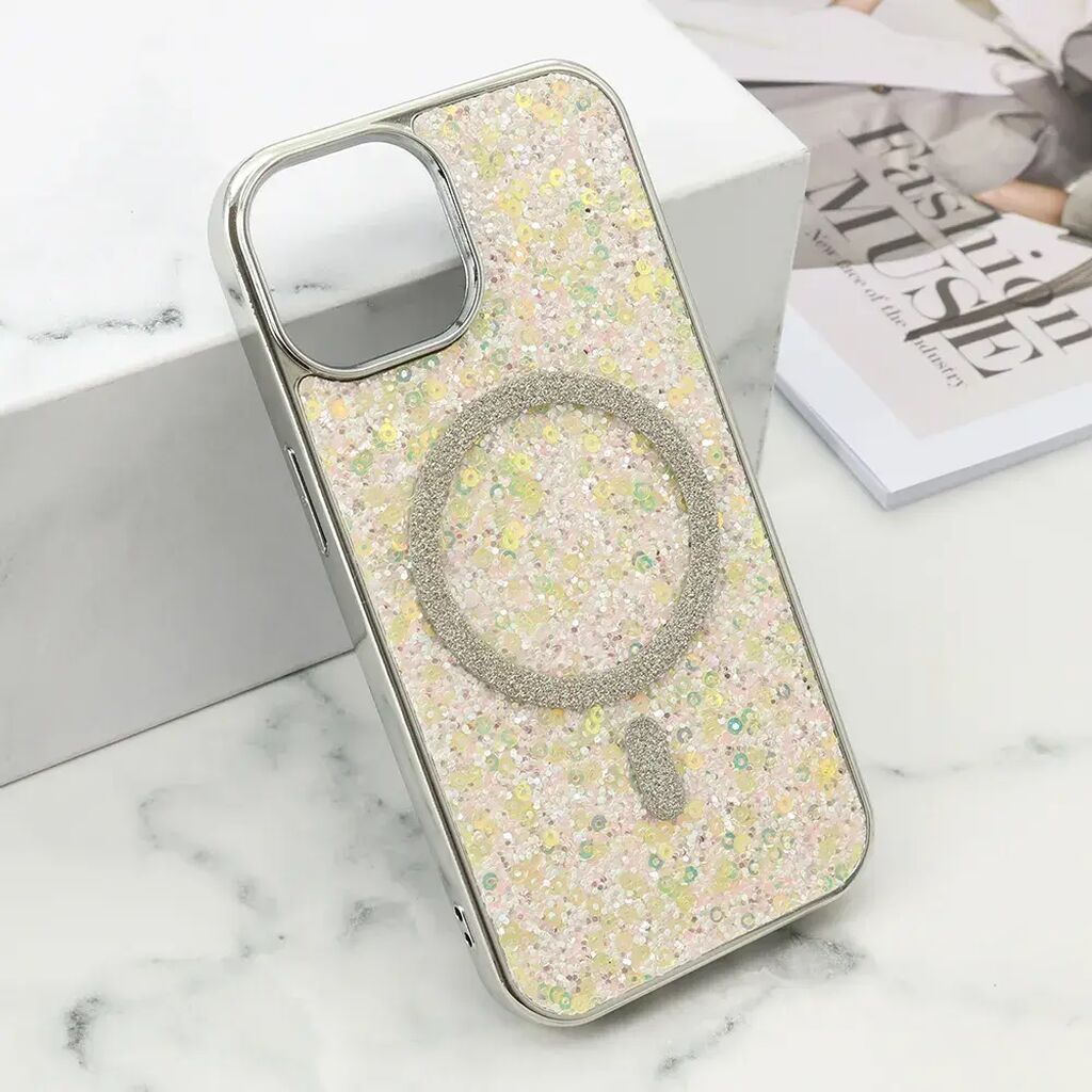 Futrola GLAM GLOW MagSafe za iPhone 15 (6.1) zlatna. Uz brzu dostavu i