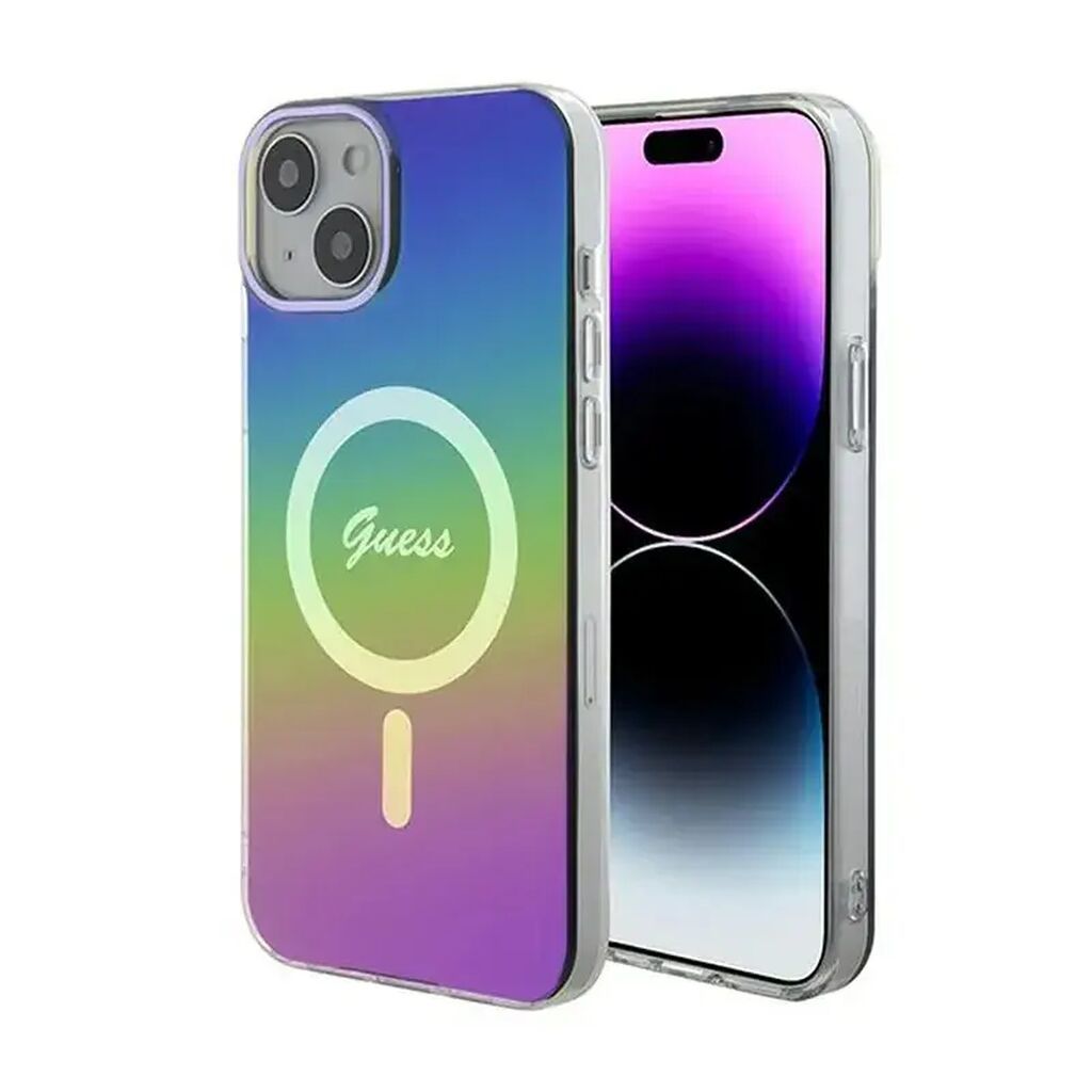 Maska Guess Hc IML Magsafe Iridescent za iPhone 15 6.1 crna