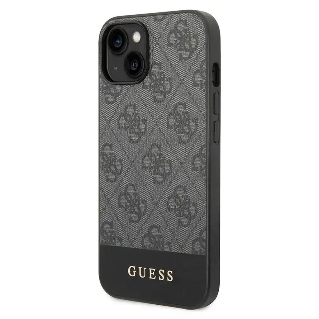 Maska Guess Hc PC/TPU 4G Pu Bottom Stripe za iPhone 15 6.1 siva