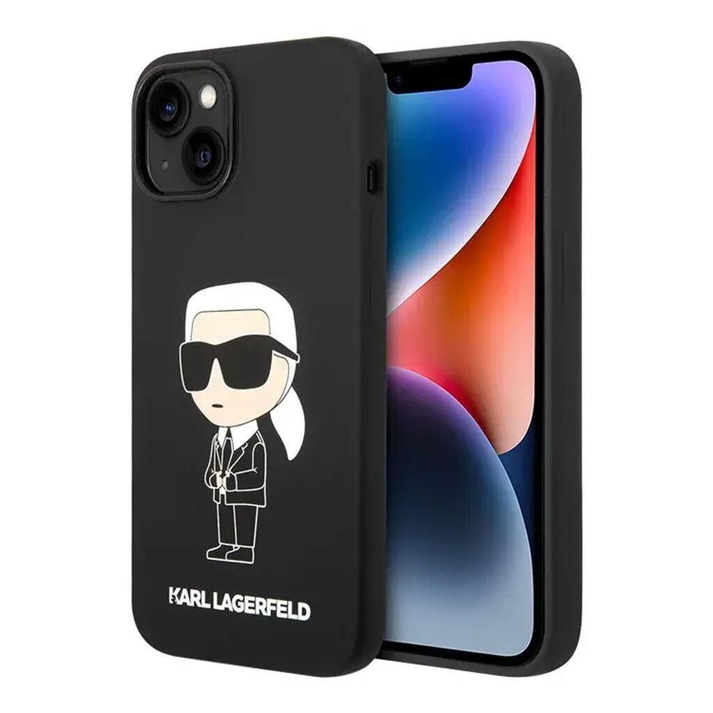 Maska Karl Lagerfeld Hc Silicone NFT Ikonik za iPhone 15 6.1 crna