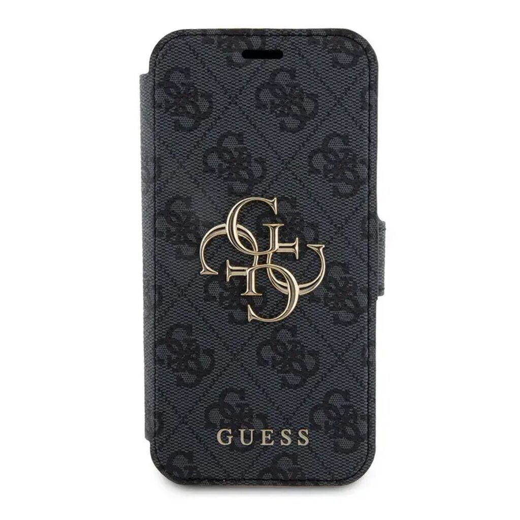 Maska Guess Bk Pu leather 4G Metal Logo za iPhone 15 Pro 6.1 siva