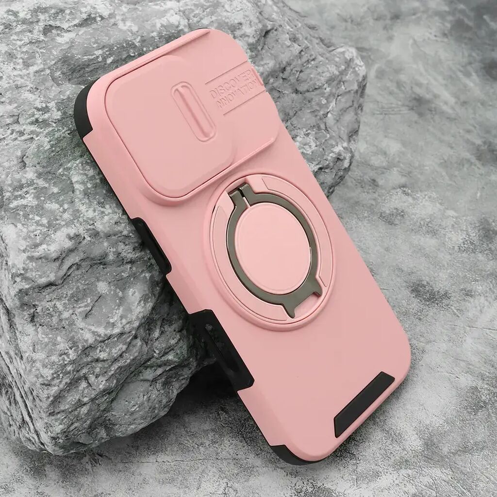 Futrola DEFENDER CAMSHIELD za iPhone 15 Pro (6.1) roze. Kataloški