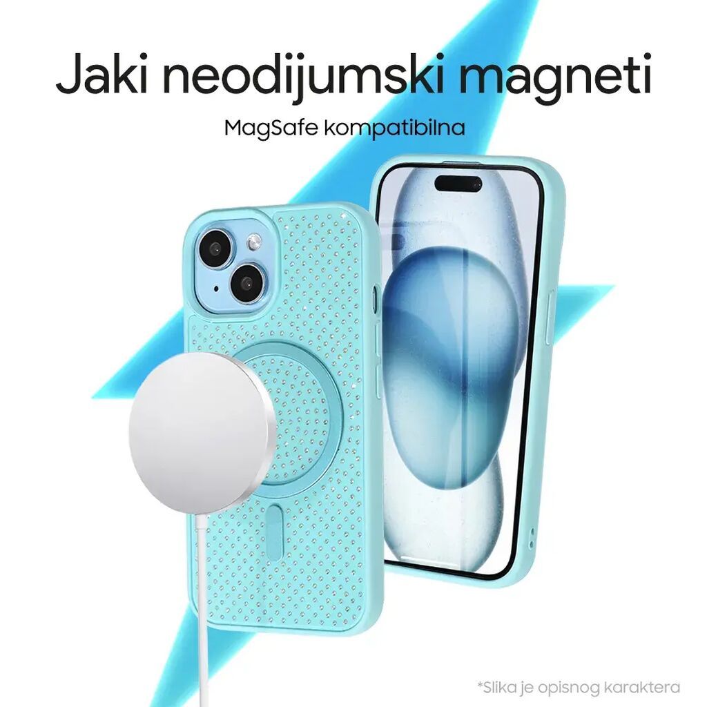 Maska Magsafe Crystal Glow za iPhone 15 Pro Max 6.7 crna. Uz brzu