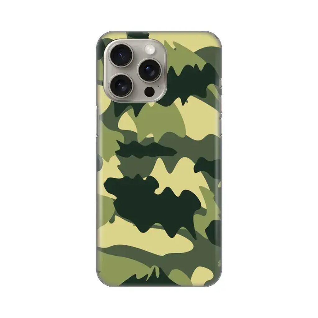 Silikonska maska sa printom za iPhone 15 Pro Max 6.7 Army. Uz brzu