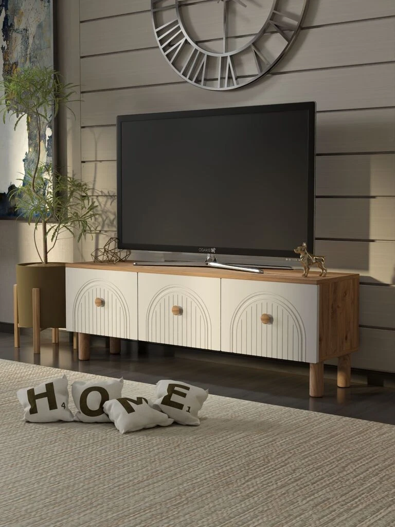Hanah Home TV Komoda Bellora 135, 135x47x35cm, Bela