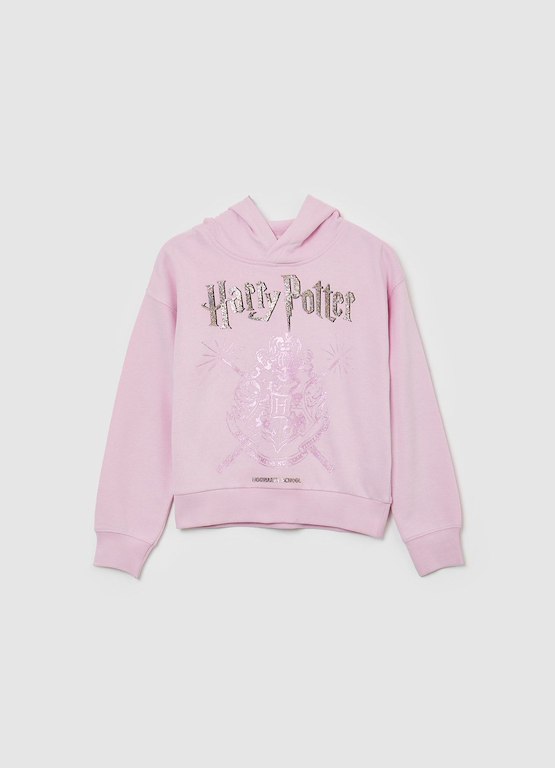 LAMINATED HARRY POTTER PRINT HOODIE ROZE BOJA ŽVAKAĆE GUME