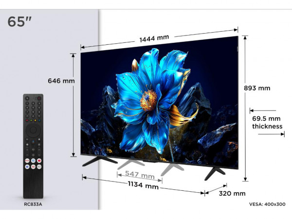 Televizor TCL 65P7KQLED65''4K UHD60HzGoogle TVcrna' ( '65P7K' )