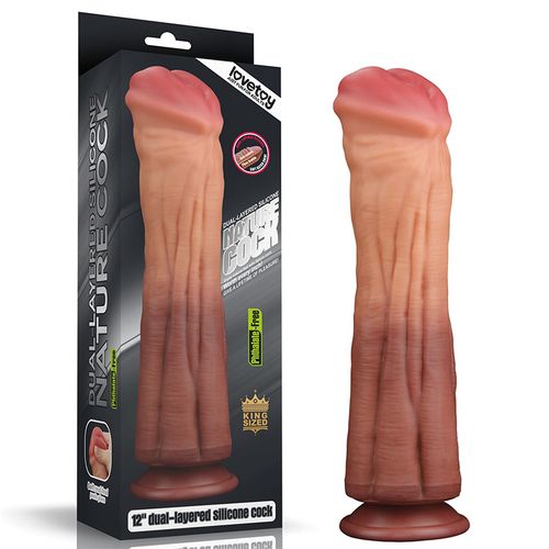 Silikonski dildo 30cm 12in Dual Layered Platinum Silicone Cock