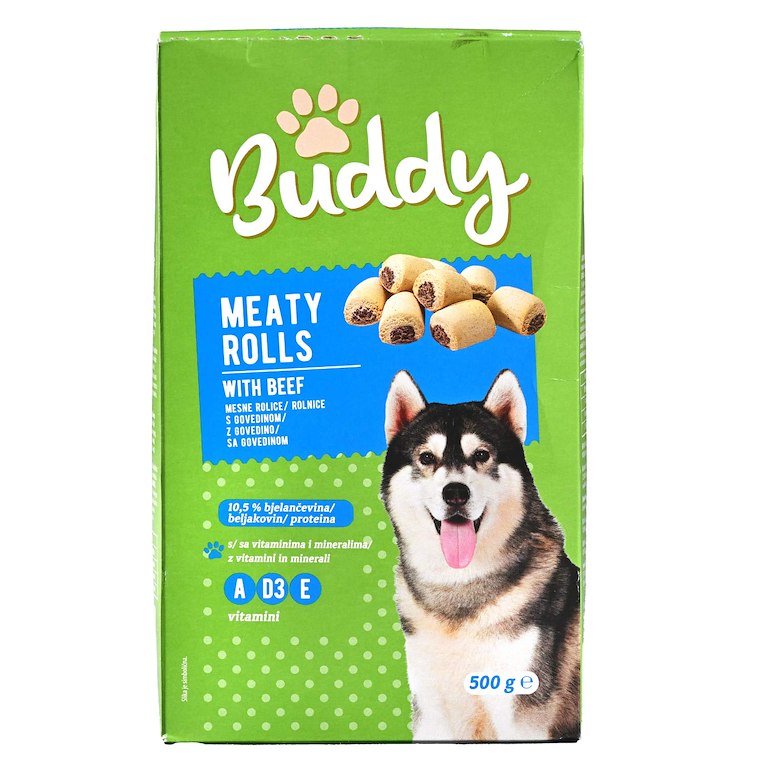 Buddy poslastica za pse mesne rolnice 500g buddy