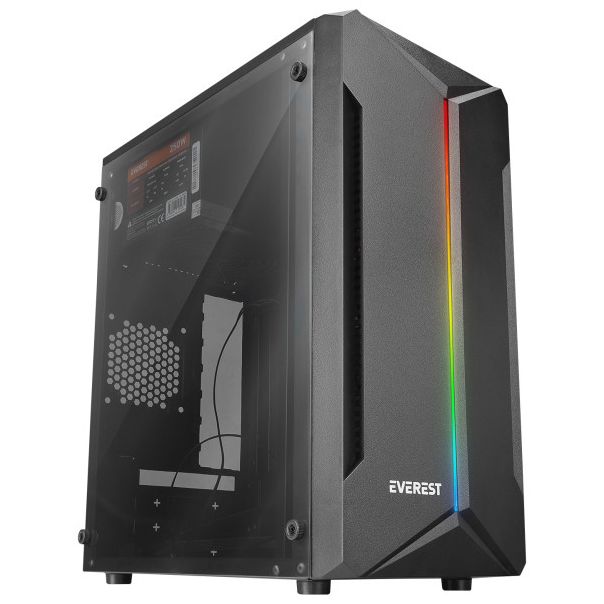 EVEREST Kuciste Saber 250W Akrilna stranica, M-ATX/RGB strip