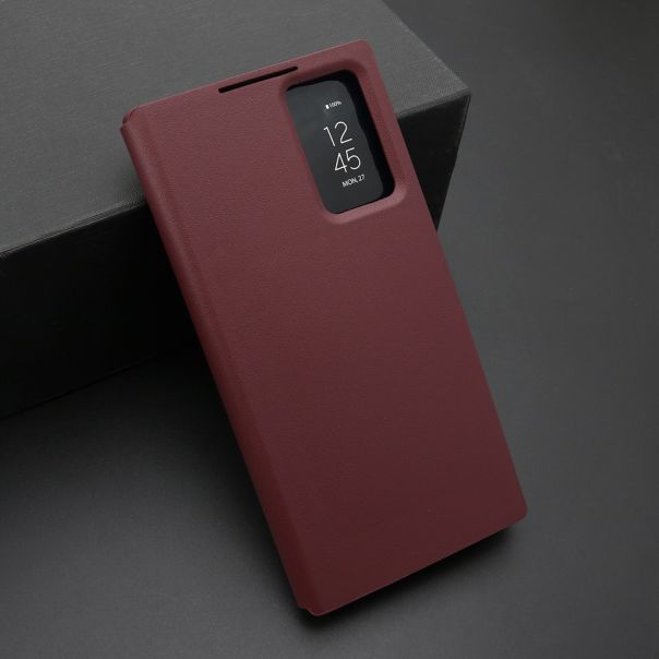 Maska BI FOLD Smart Window za Samsung S918B Galaxy S23 Ultra 5G, bordo