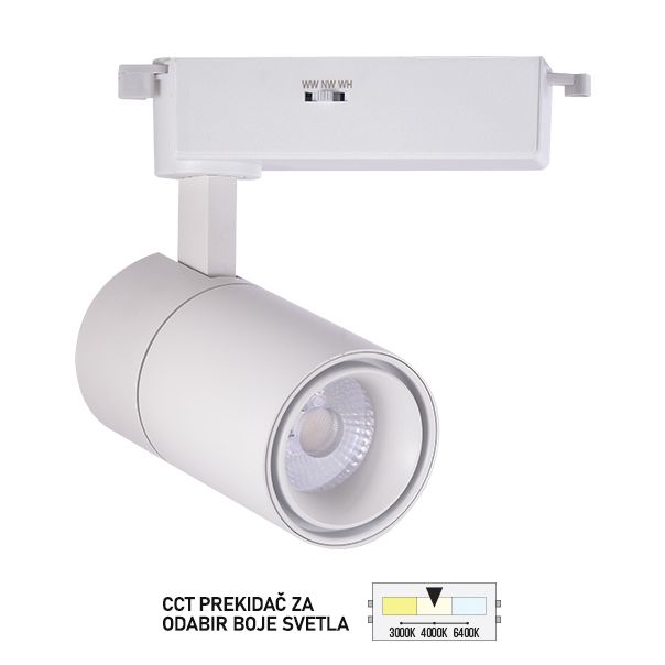 FORMA LED šinski reflektor CCT 20W 3000K,4000K,6400K TL08-20CCT WH