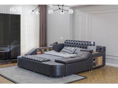 HANAH HOME Bračni krevet Dorwell Smart Anthracite