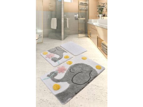 L`ESSENTIEL MAISON Set 3 prostirke za kupatilo Buyuk Fil Grey