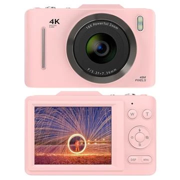 H16 DIGITAL CAMERA WITH 16X ZOOM AND 32GB MEMORY CARD (OPEN BOX - BULK SATISFACTORY) - PINK