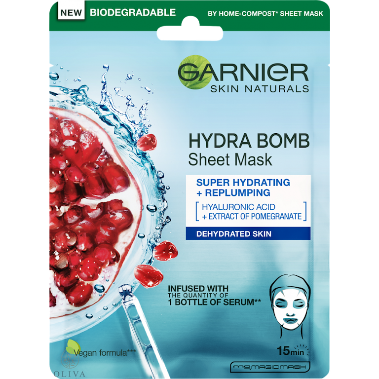 GARNIER SKIN NATURALS HYDRA BOMB POMEGRANATE TISSUE MASK