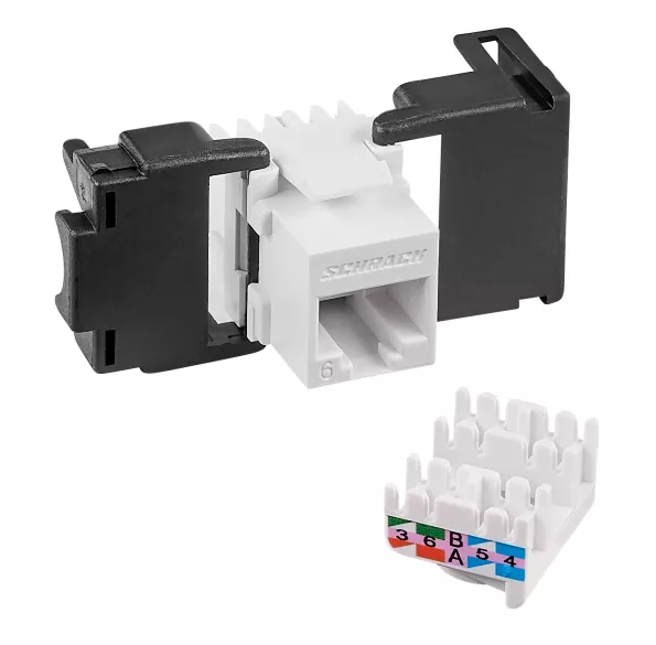Priključnica račva RJ45 cat6a UTP keystone Schrack