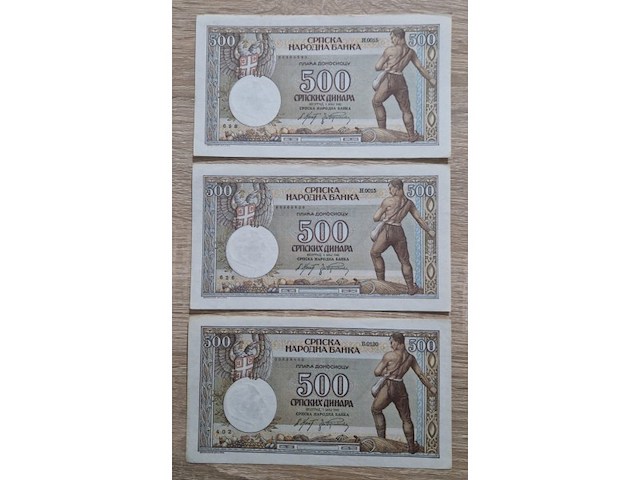 500 dinara 1942 x 3