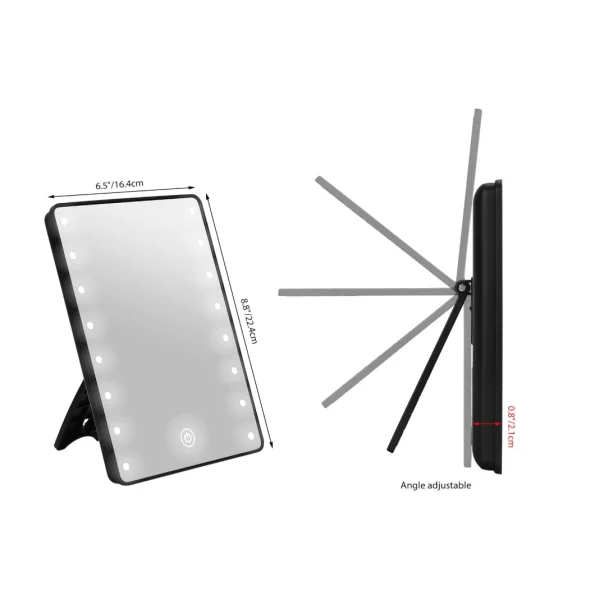 Nexus LED ogledalo sa postoljem - crno ( LJX2025021402 )