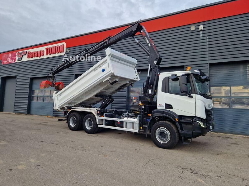 IVECO X-WAY 480 BI-BENNE + GRUE kiper