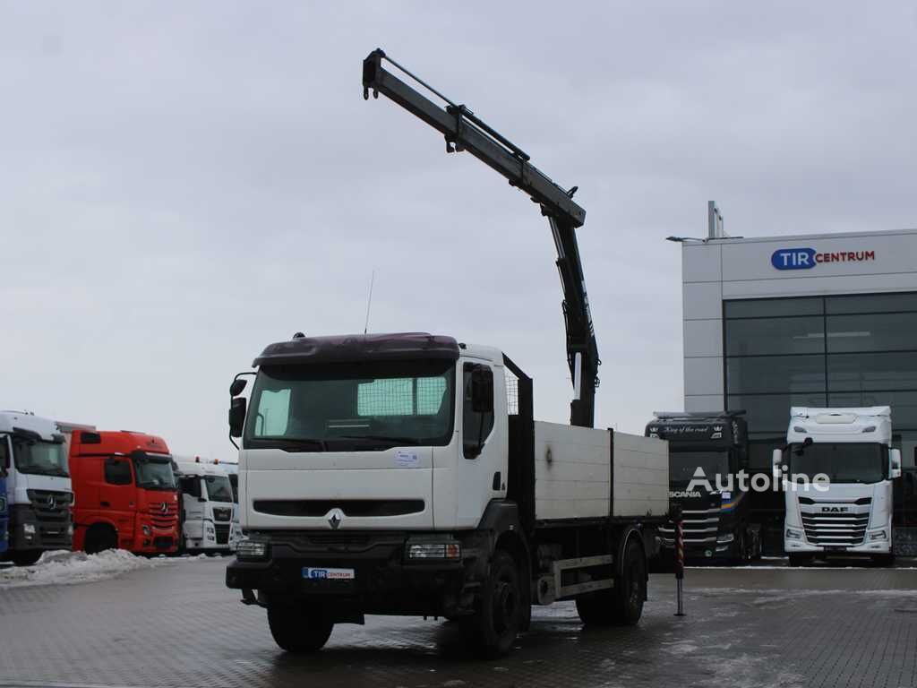 Renault Kerax 260.19, EURO 2, SIDE, HYDRAULIC ARM HIAB 112-2 kamion s ravnom platformom