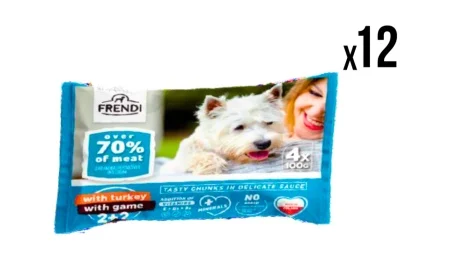 Frendi kesice za pse 12x (4x100g) ćuretina i divljač x48 kesica ( 5841 )