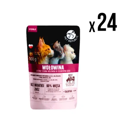 Pet republic kesica za sterilisane mačke govedina 100g x24 komada ( 5735 )