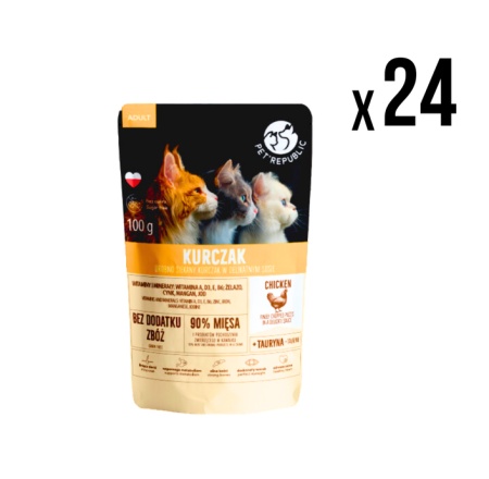 Pet republic kesica za mačke piletina 100g x24 komada ( 5734 )