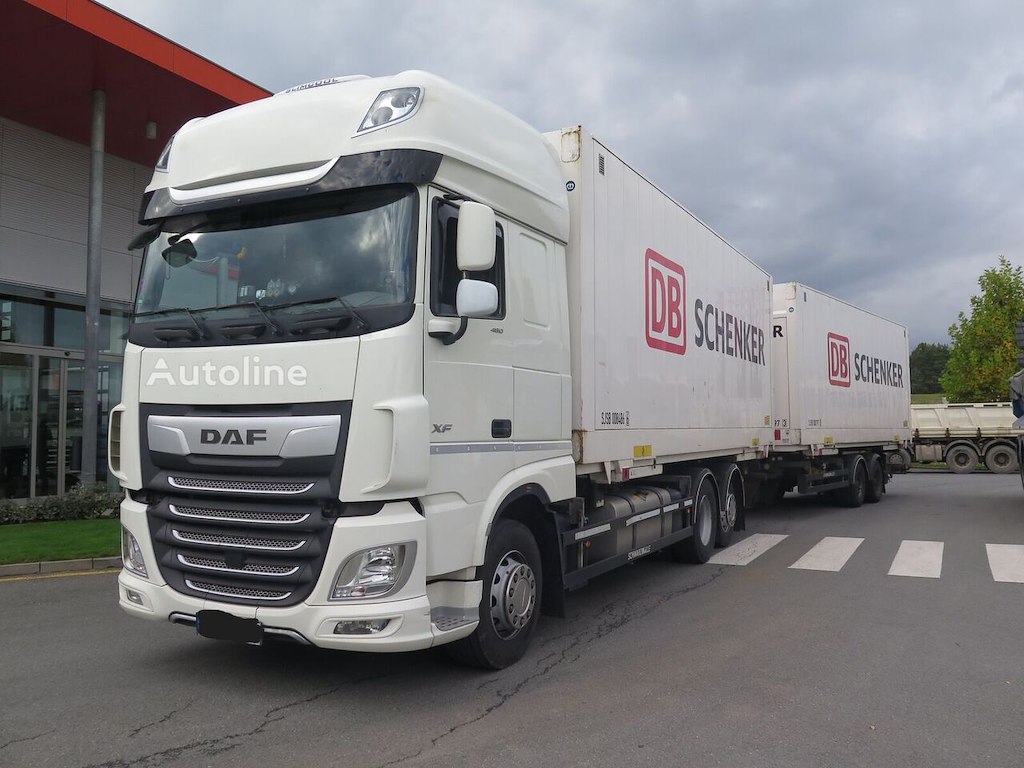 DAF DAF XF 480 SSC FAR 6x2 NOSIČ KONTEJNERŮ BDF + PŘÍVĚS BDF kamion furgon + prikolica furgon