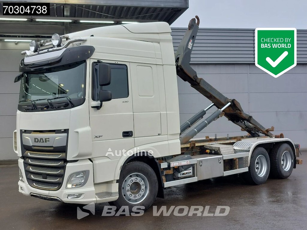 DAF XF 530 6X2 VDL SVL-20-6000 Hooklift Lift-Axle Automatic MX engin kamion rol kiper